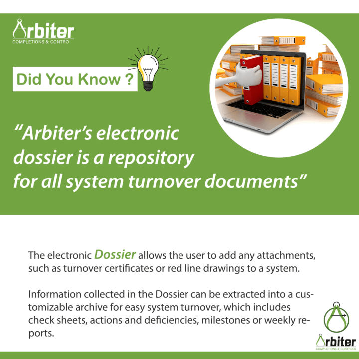 Did you know? Electronic Dossier - Arbiter Completions & Controls